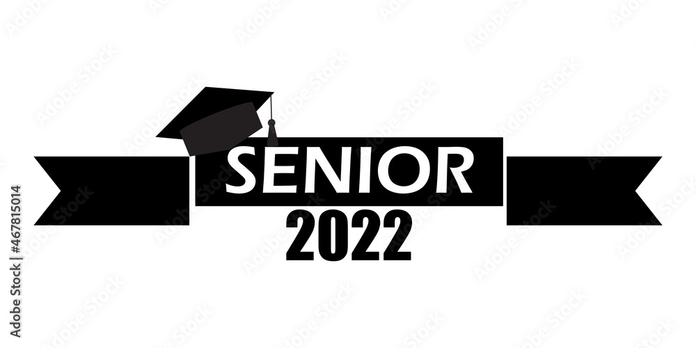 Senior 2022. Graduation ceremony logo. Illustration of graduation from ...