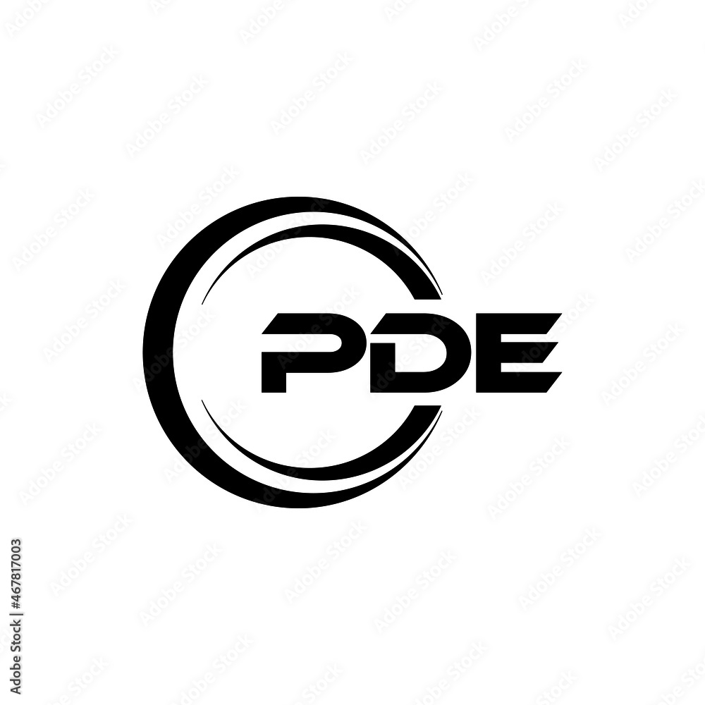 PDE letter logo design with white background in illustrator, vector ...
