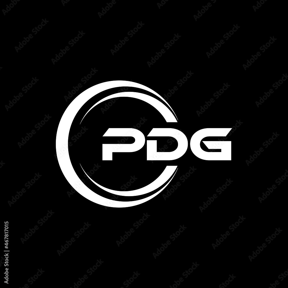 PDG letter logo design with black background in illustrator, vector ...