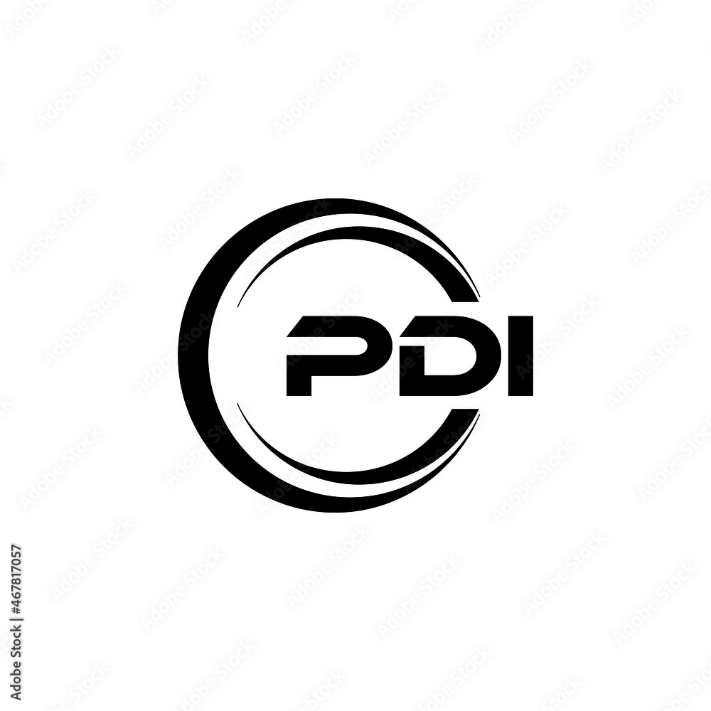PDI letter logo design with white background in illustrator, vector ...