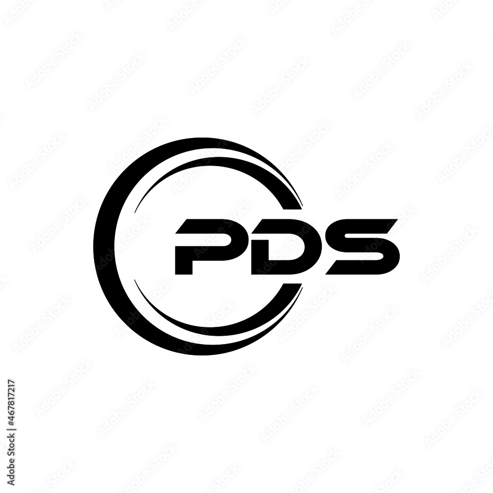 PDS letter logo design with white background in illustrator, vector ...