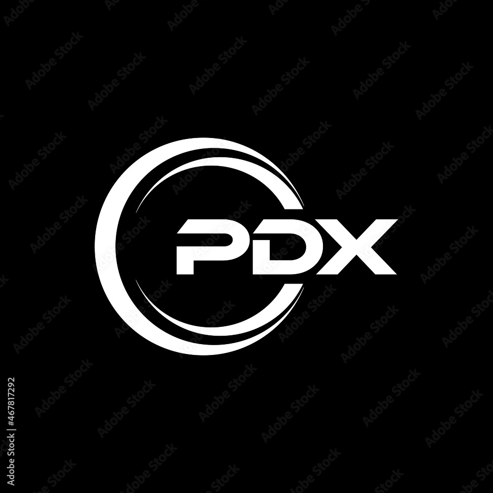 PDX letter logo design with black background in illustrator, vector ...