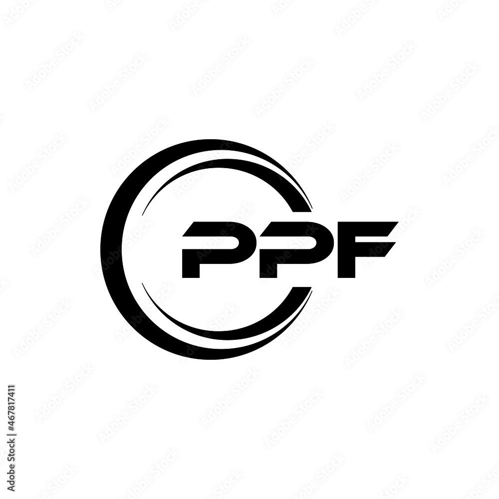 PPF letter logo design with white background in illustrator, vector ...