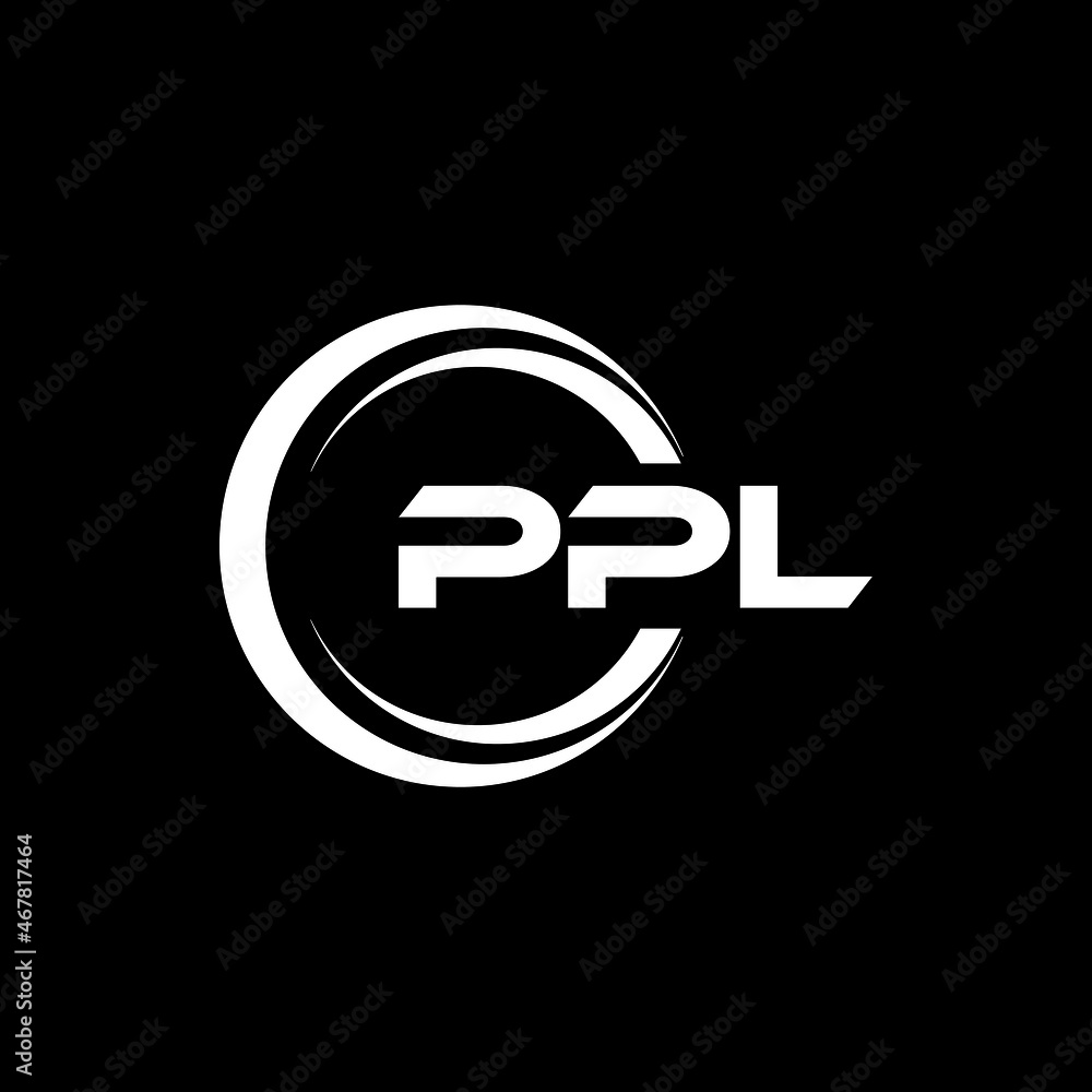 PPL letter logo design with black background in illustrator, vector ...