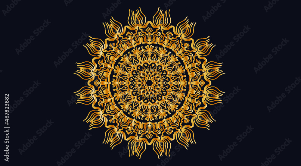Golden royal design Rangoli model. Stock Vector | Adobe Stock