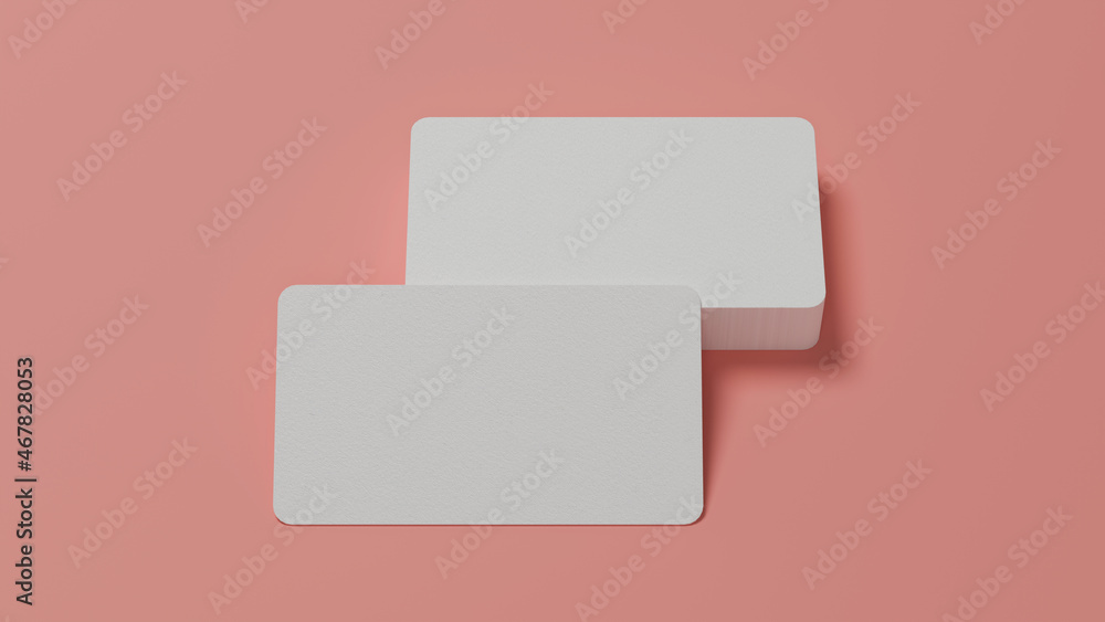 Business card mockup, blank name card template on pink background. Stock Illustration | Adobe Stock