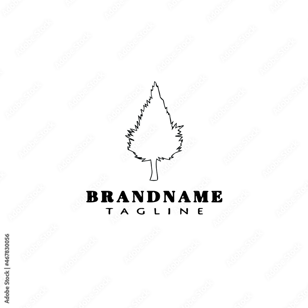 christmas tree logo cartoon icon unique template black isolated vector ...