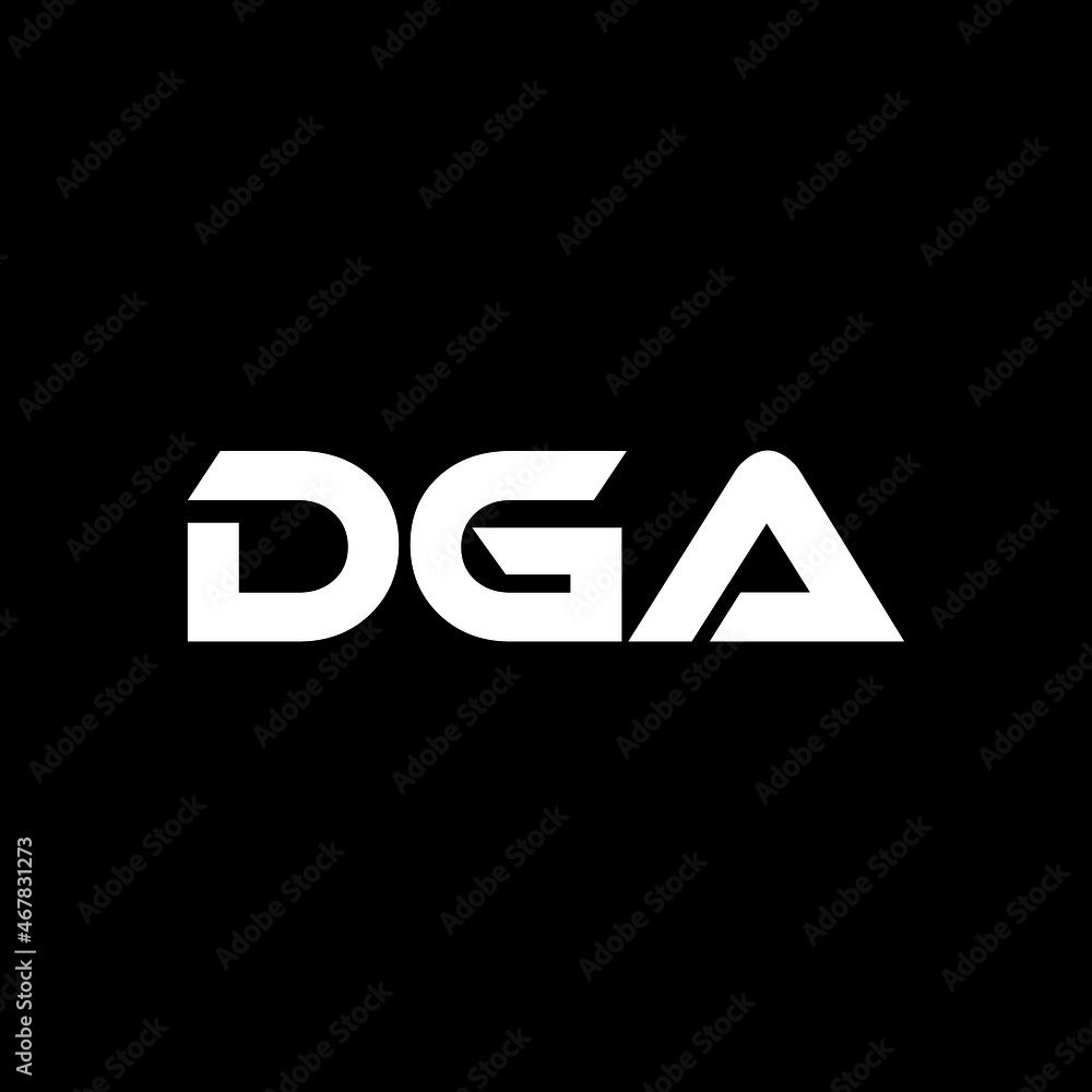 DGA letter logo design with black background in illustrator, vector ...