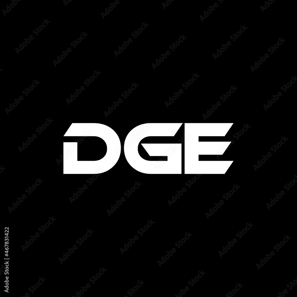 DGE letter logo design with black background in illustrator, vector ...