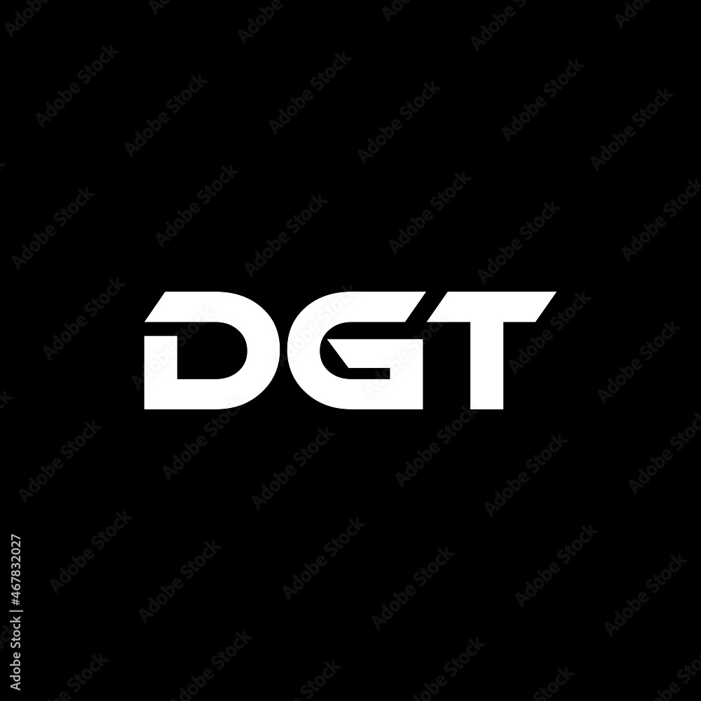 DGT letter logo design with black background in illustrator, vector ...