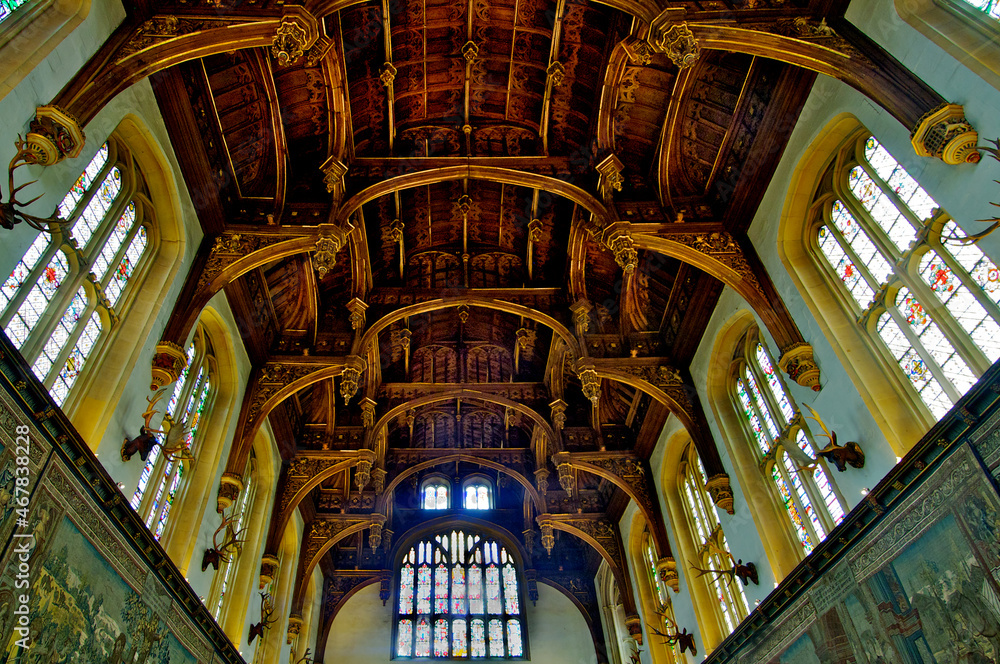 The Great Hall timbered ceiling/roof was started in 1533 using the ...