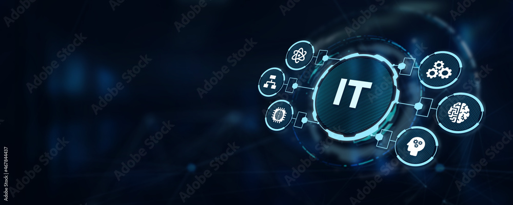 IT consultant presenting tag cloud about information technology.3d ...