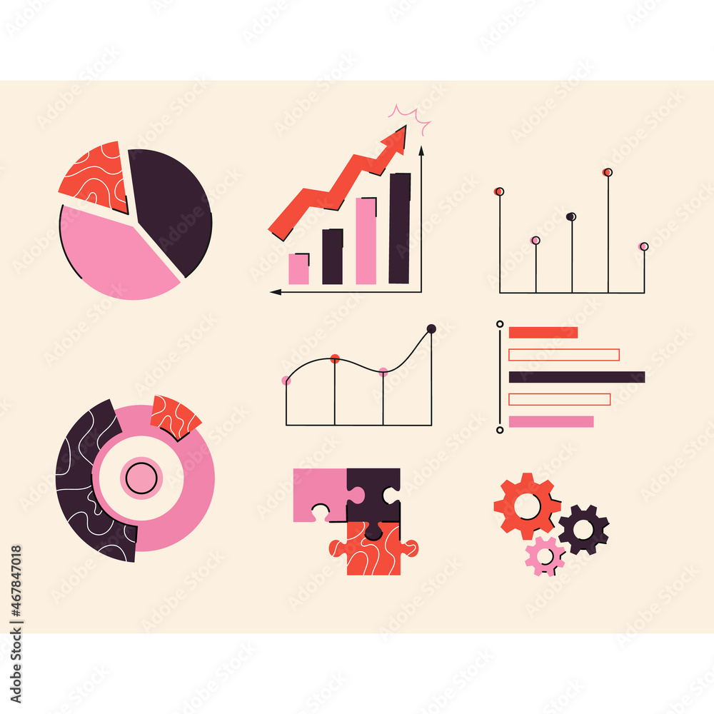 Colorful charts and graphs of financial instruments data. Chart and ... Colorful charts and graphs of financial instruments data. Chart and ...