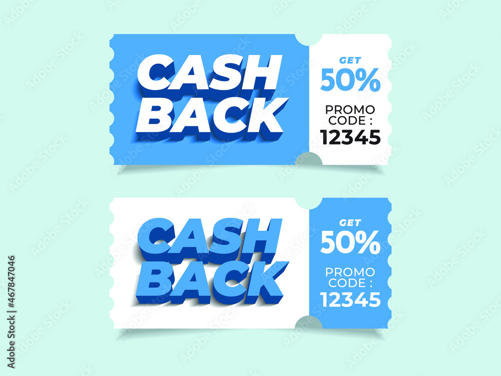 3d illustrations. cash back sale banner vector template. Stock Vector ...