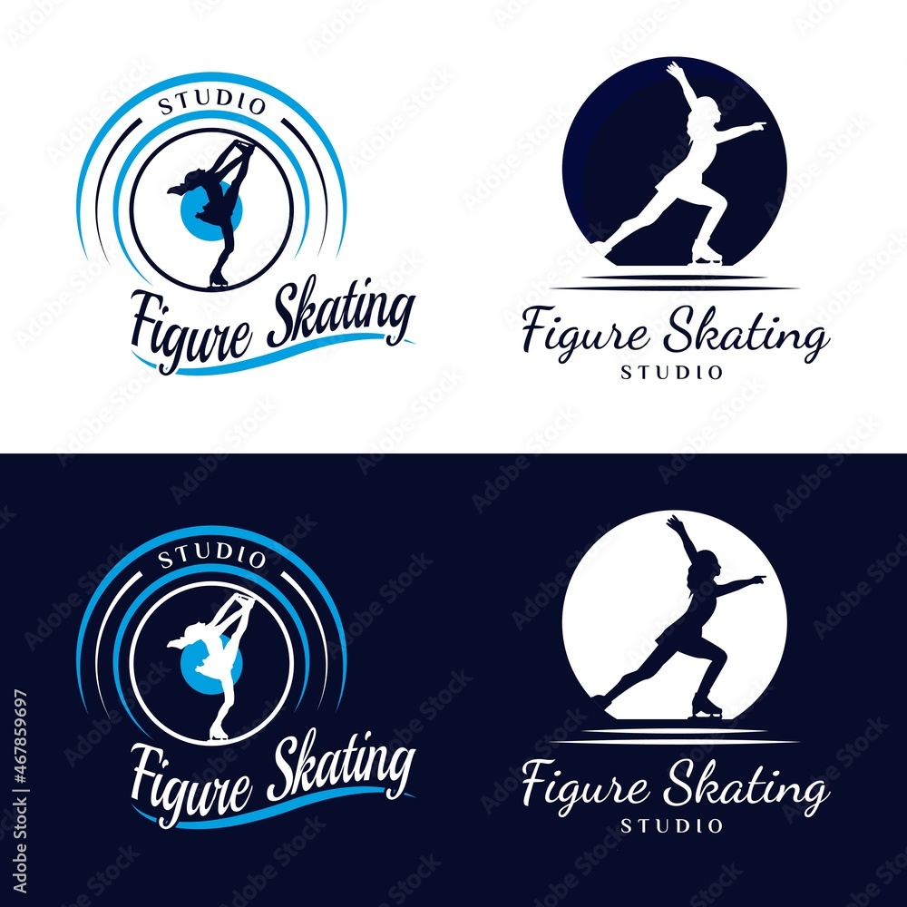 Women Figure Skating Logo Design. Logo design for ice skating dance ...