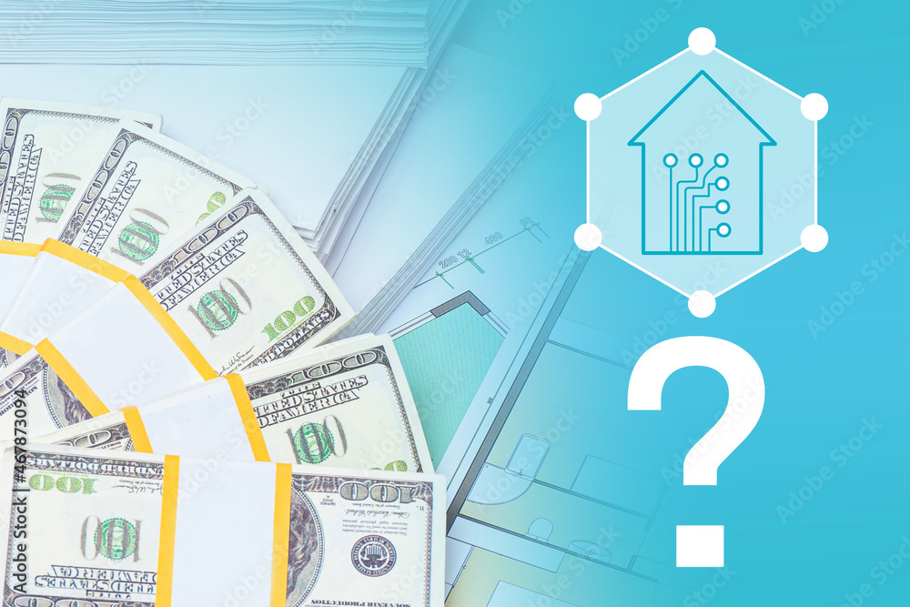 Payment for smart home system. Concept - ordering integration of smart ...