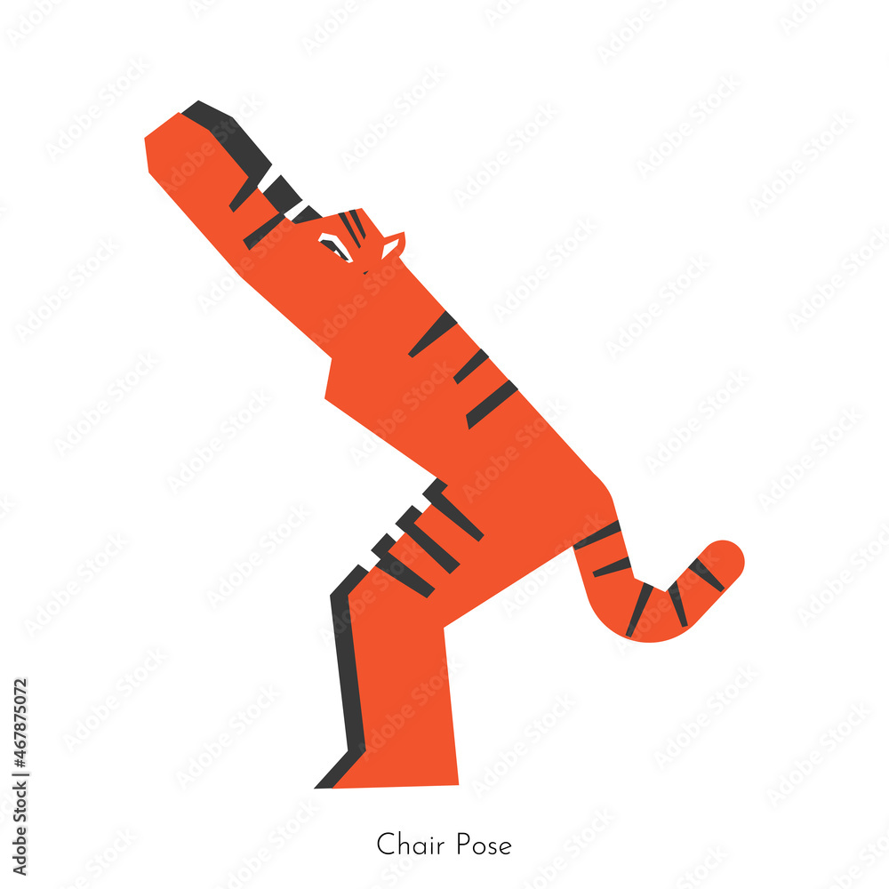 Vector flat isolated concept with sportive flexible animal character ...