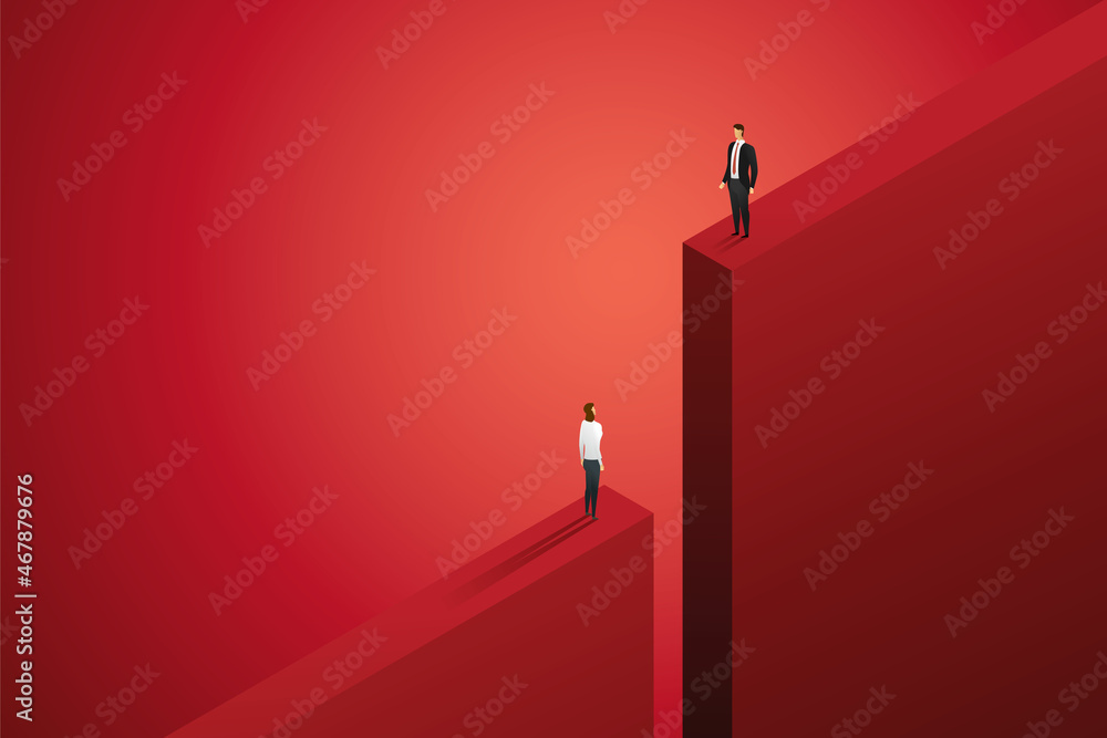 Businessman are in a higher position than businesswomen. Stock Vector ...