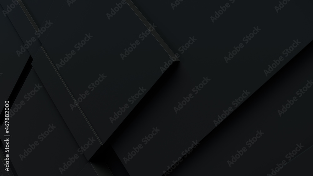 Black, Tech Background with a Geometric 3D Structure. Dark, Minimal ...