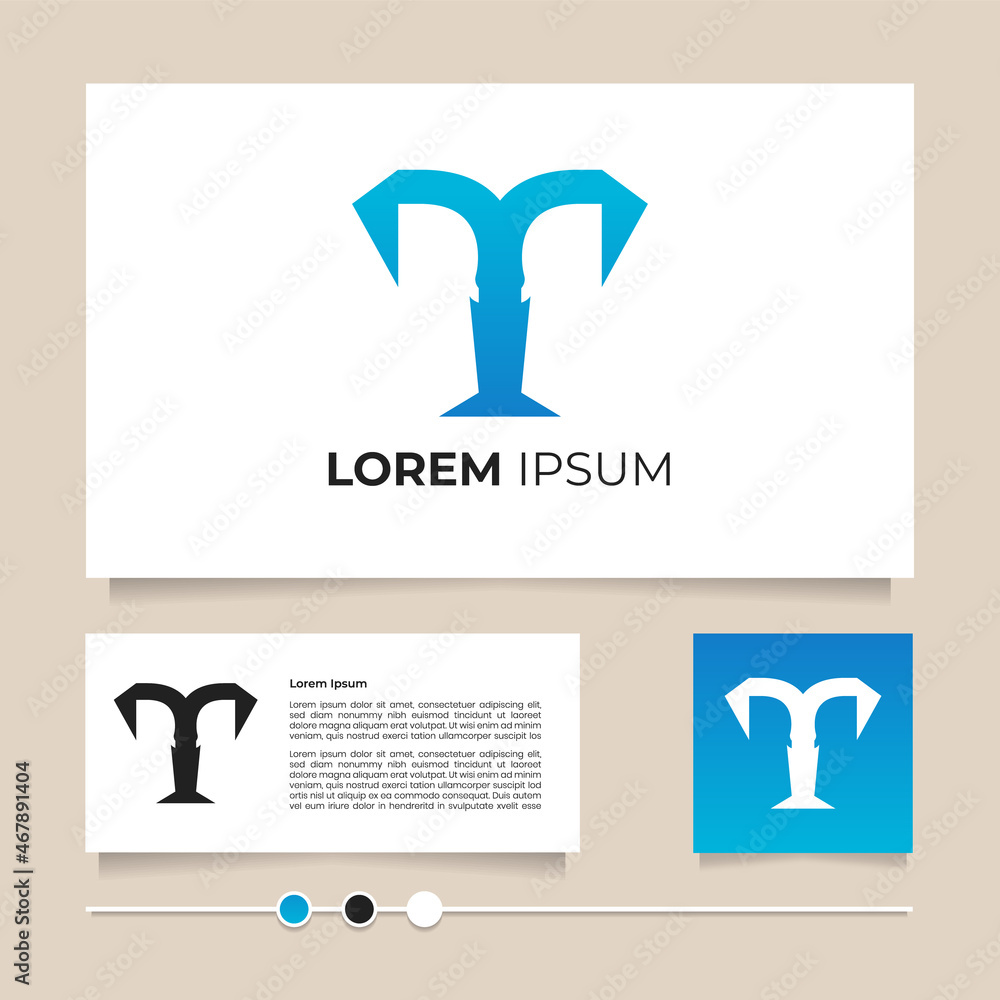 Letter T logo design for corporate with modern blue color. T with a ...