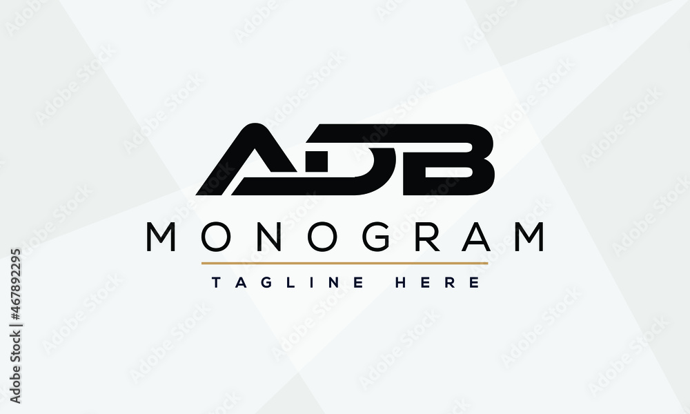 Initial Letter ADB Logo Design Monogram Stock Vector | Adobe Stock