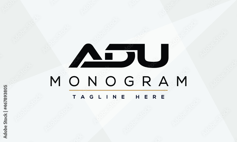 Initial Letter ADU Logo Design Monogram Stock Vector | Adobe Stock