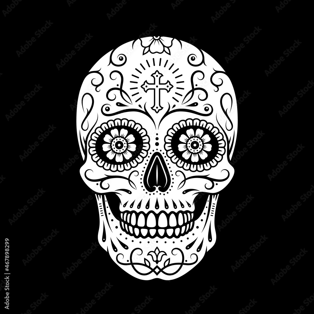 Decorative mexican sugar skull. Stylized skull. Day of the Dead ...