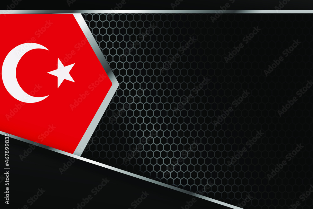 Turkey flag business banner with black background Stock Vector | Adobe ...