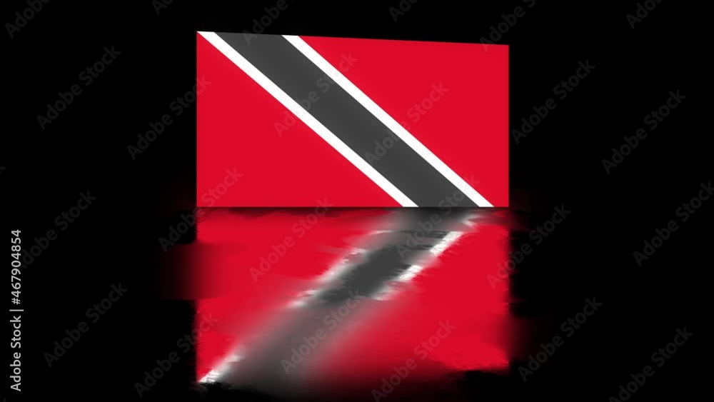 Trinidad And Tobago Flag revealed with realistic reflection on stylish ...