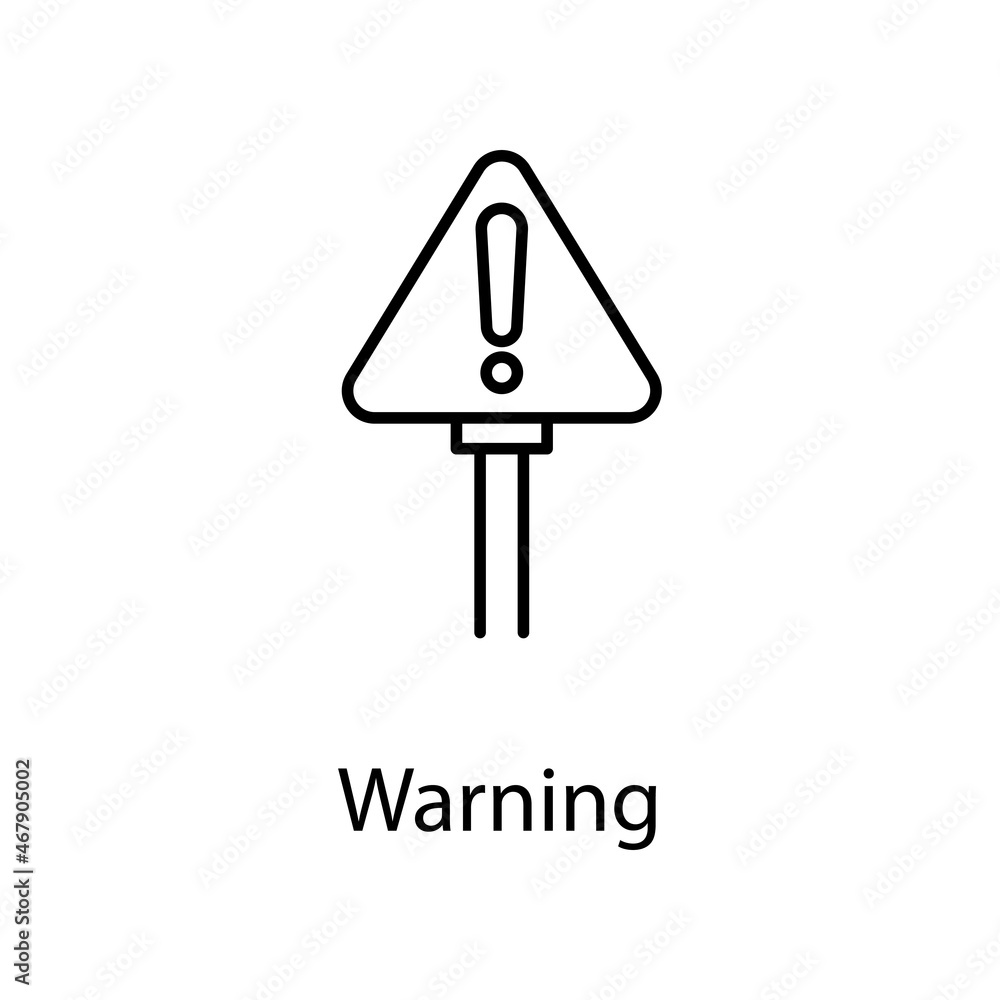 Warning vector Outline Icon Design illustration. Construction Symbol on ...