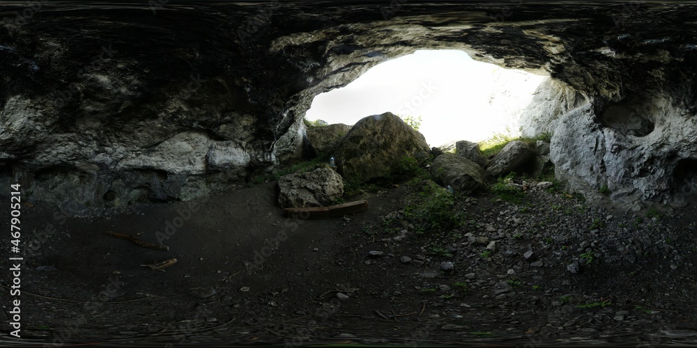 Cave in Towarne Rocks in Polish Jura HDRI Panorama Stock-Foto | Adobe Stock