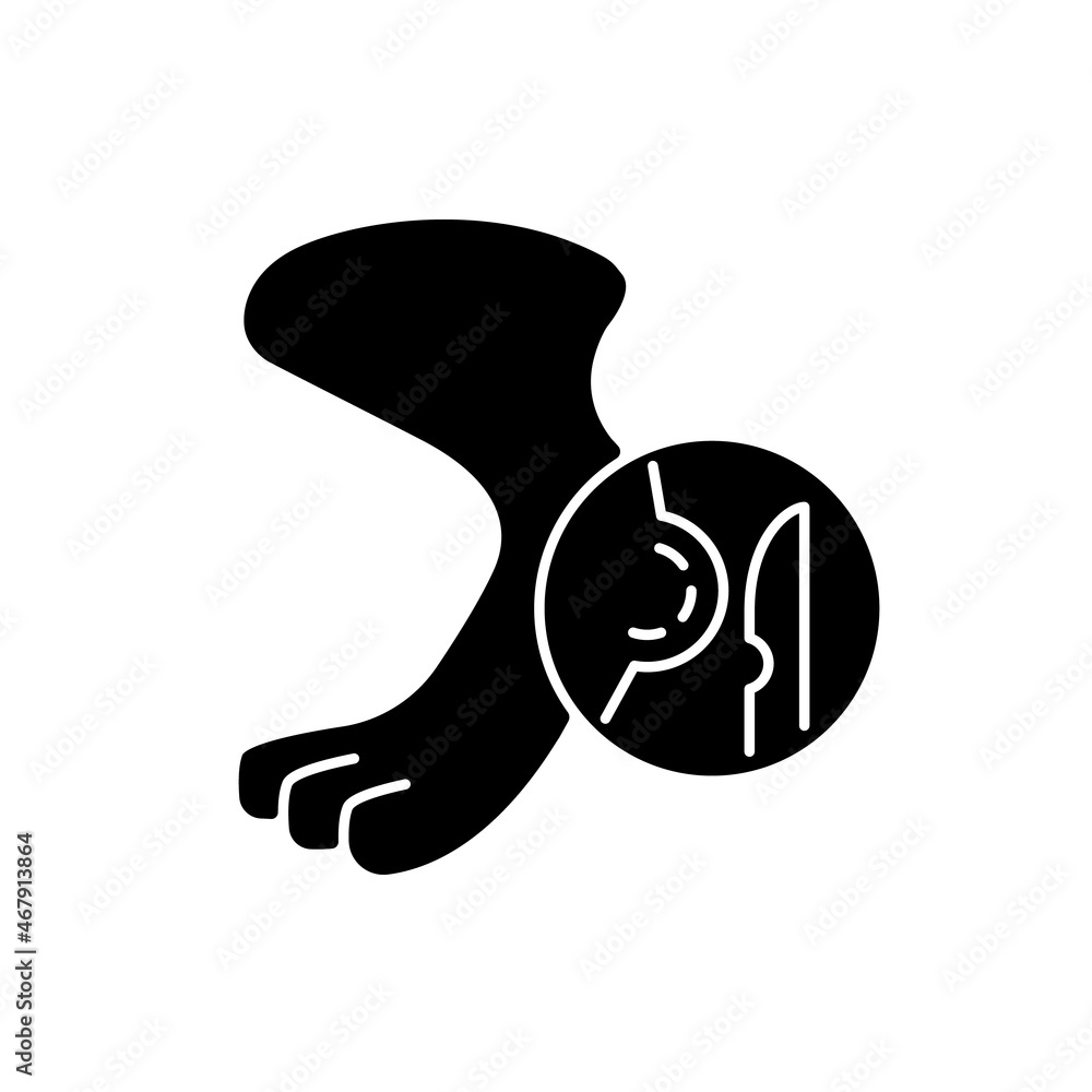 Lipoma black glyph icon. Fat composed benign tumors. Pet disease. Fatty ...