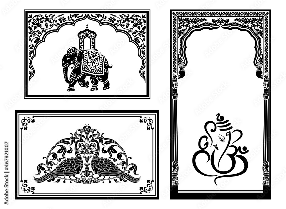 Hindu icons, Hinduism ,cultural heritage , India , Asia Stock Vector ...