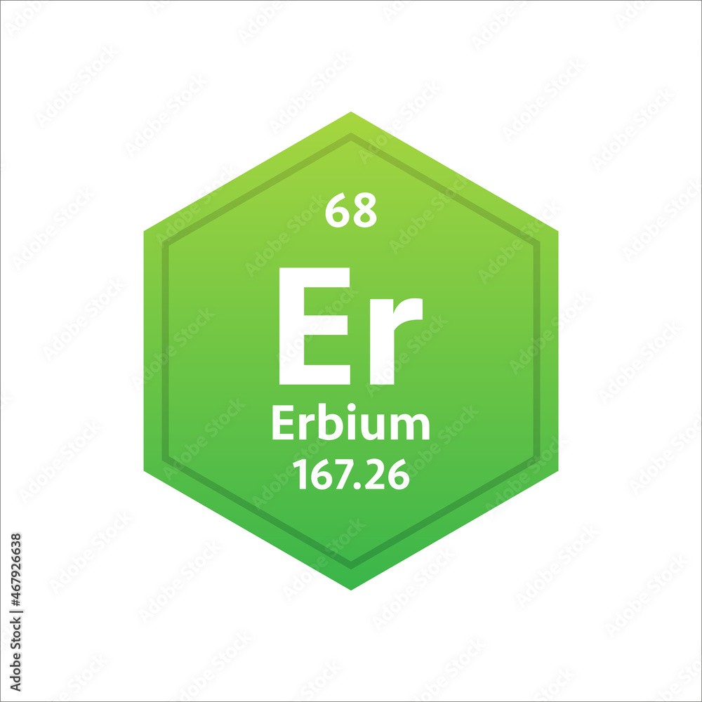 Erbium symbol. Chemical element of the periodic table. Vector stock ...