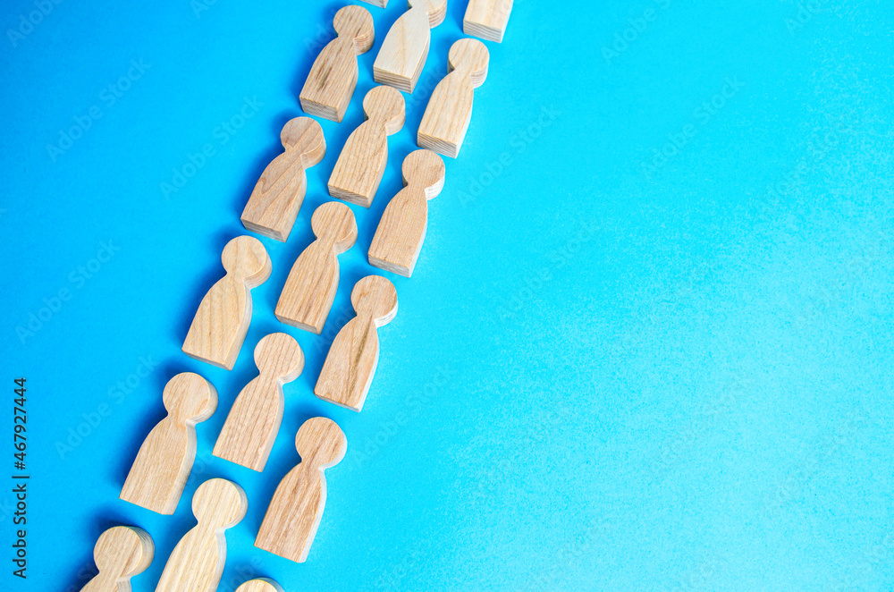 People are moving in one direction. Human resources. Unity. Discipline ...