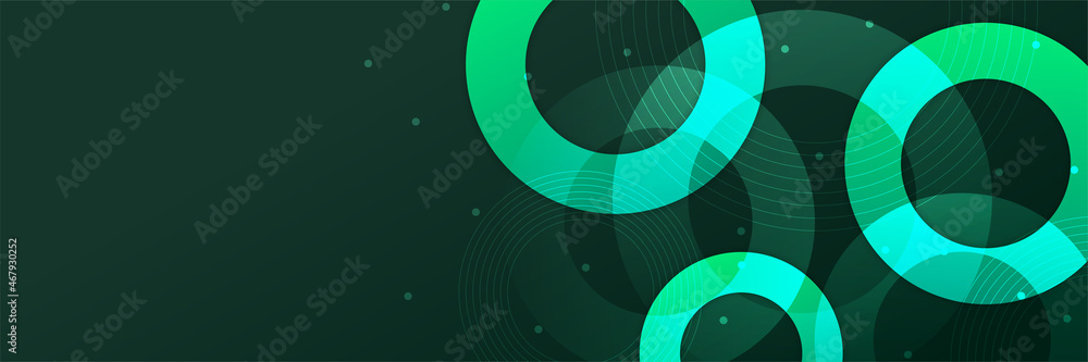 Modern abstract colorful dark green gradient vibrant wide web banner ...