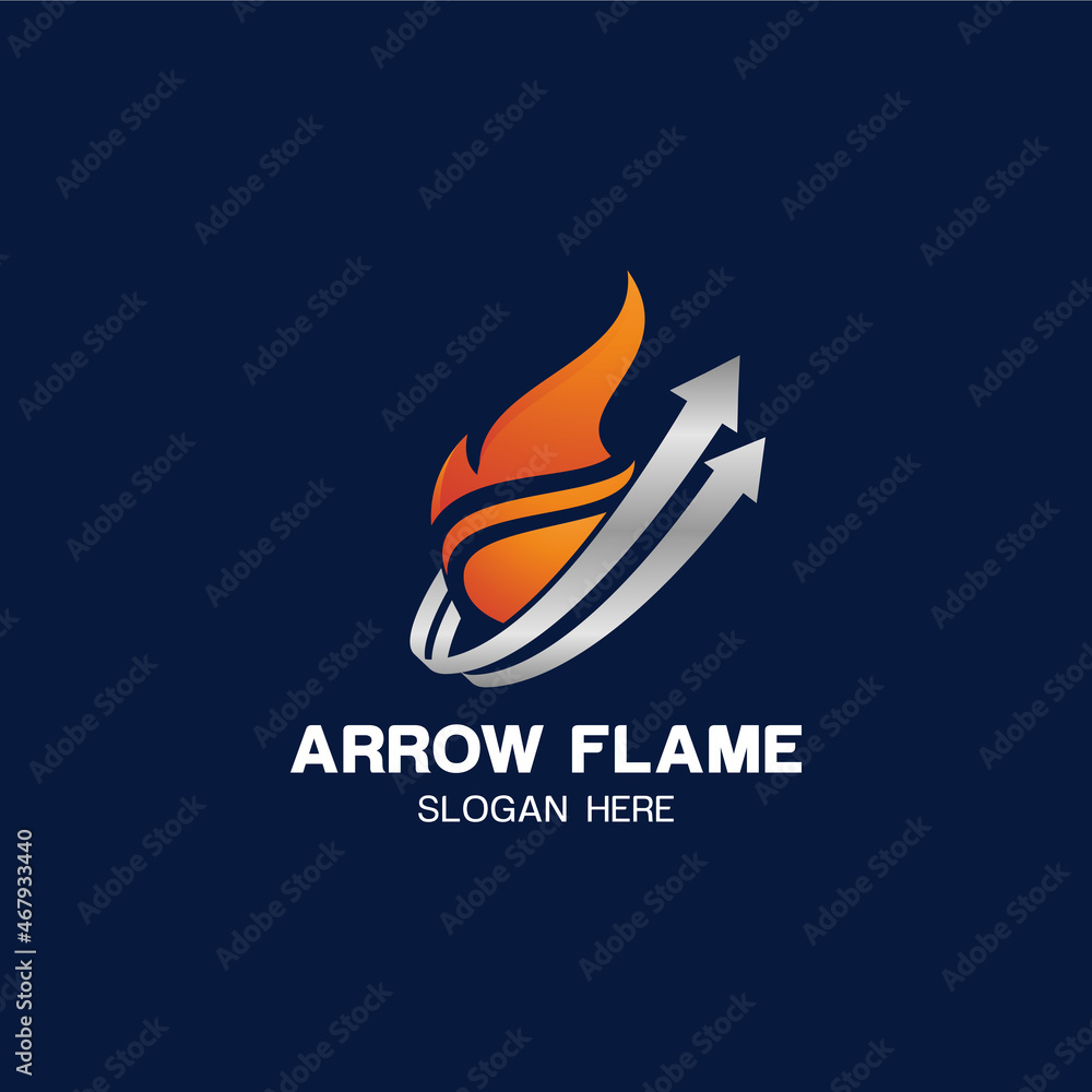 flaming fire logo set combination with arrows Stock Vector | Adobe Stock