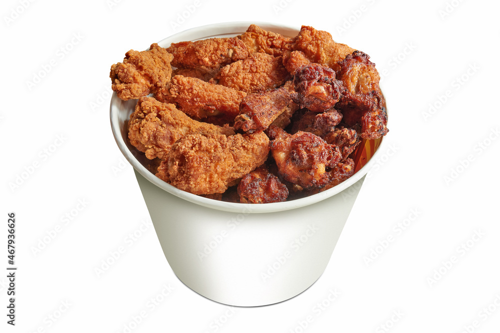 Delivery bucket box with Fried Chicken. Stock Photo | Adobe Stock