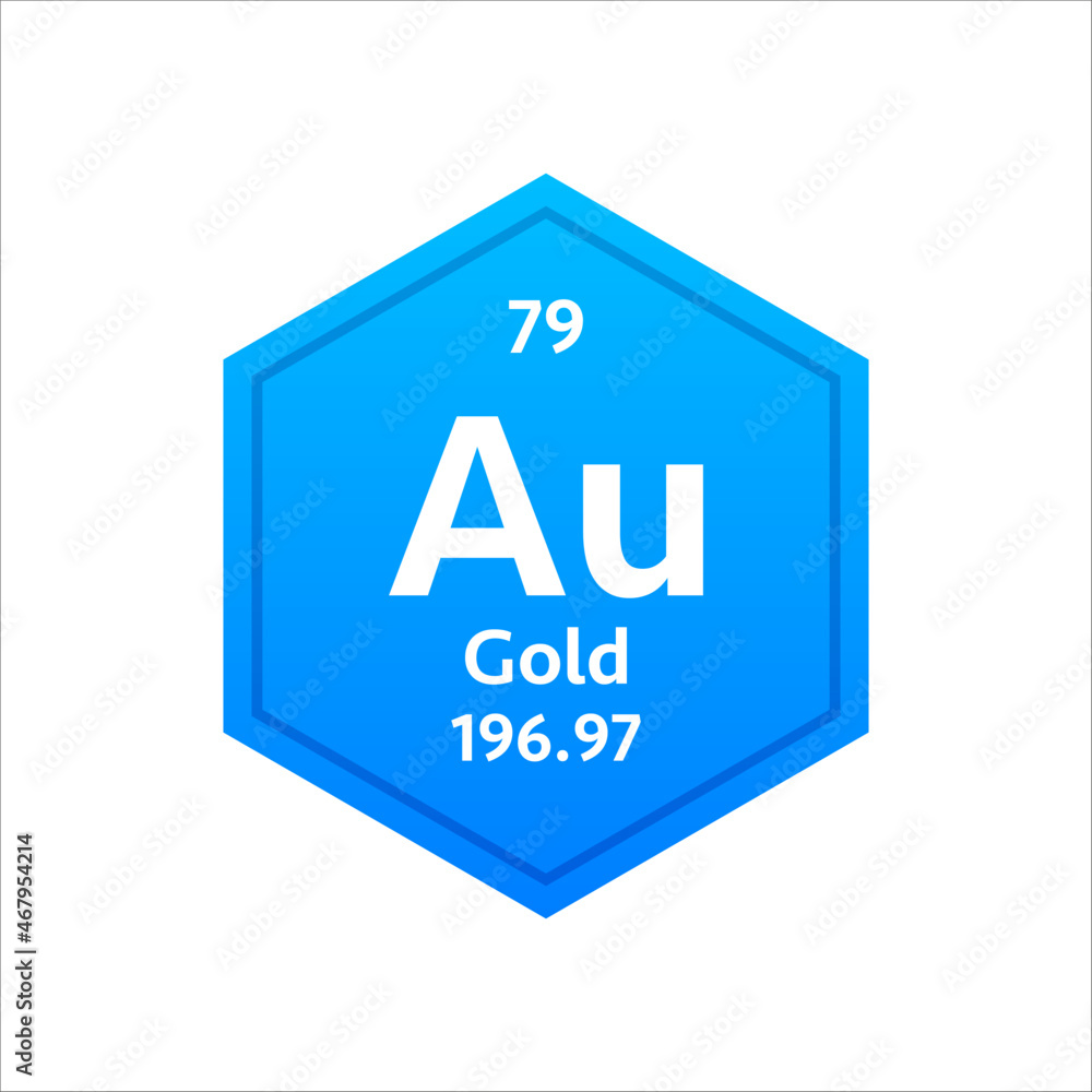 Gold symbol. Chemical element of the periodic table. Vector stock ...