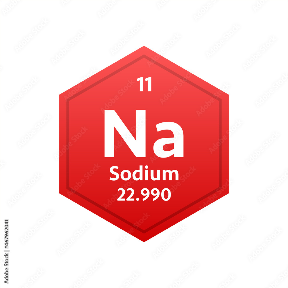 Sodium symbol. Chemical element of the periodic table. Vector stock ...