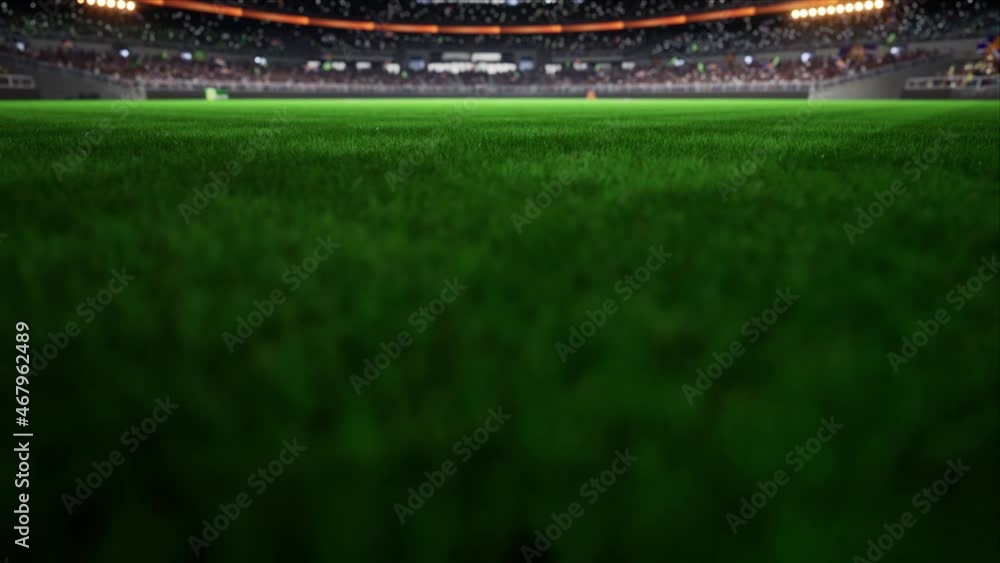 empty stadium arena with animated fans crowd in the night lights ...
