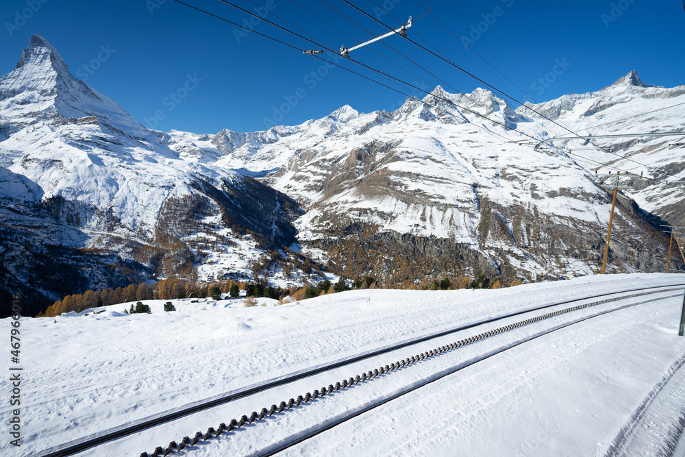 Matterhorn, Zermatt, Skiing, Winter Hiking, magical Landscampe of ...