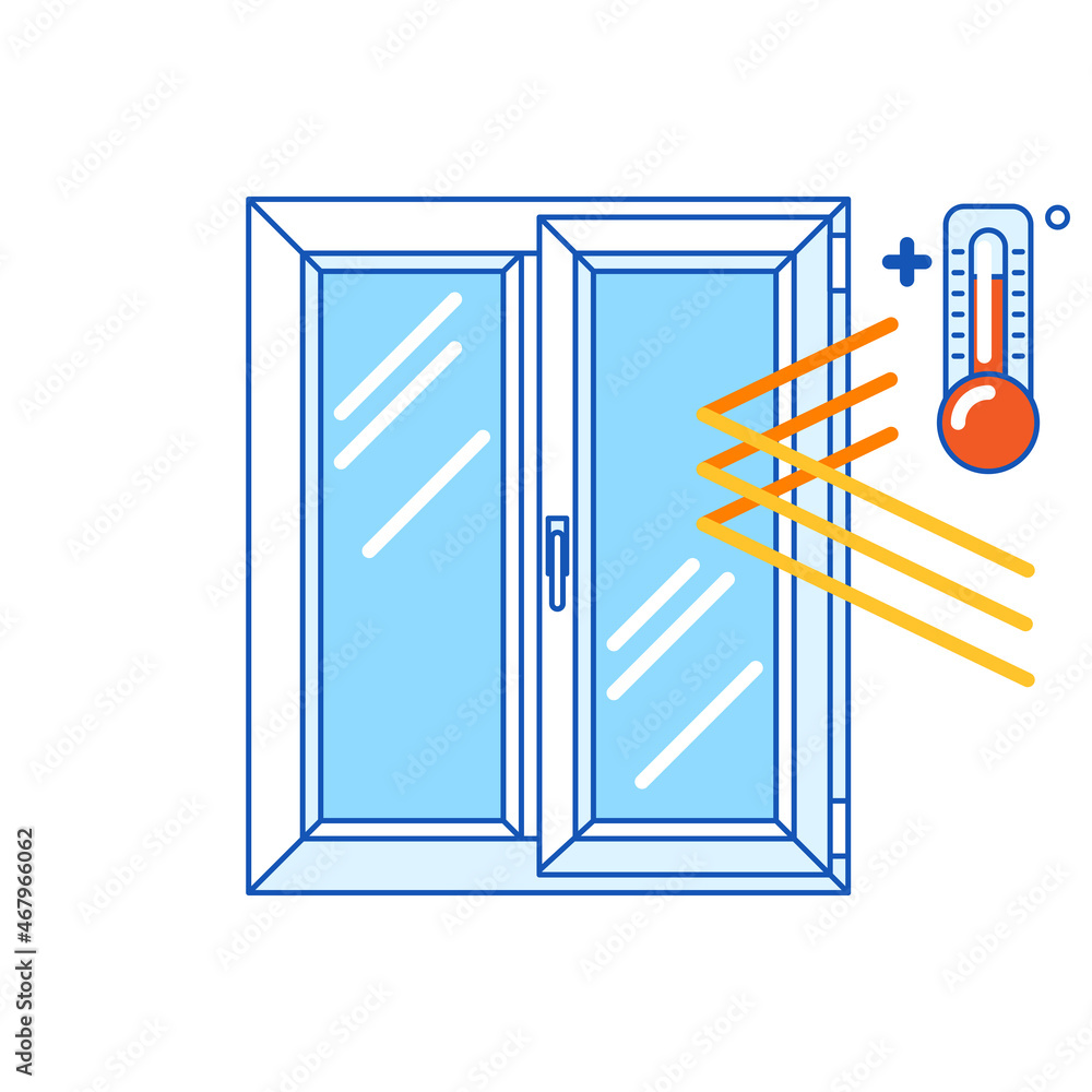 Keeping warm temperature inside house with double glazed window. PVC ...