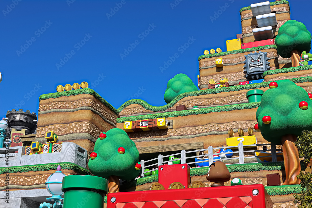 OSAKA, JAPAN - Nov 5, 2021 : Scenery at the entrance of Nintendo World ...