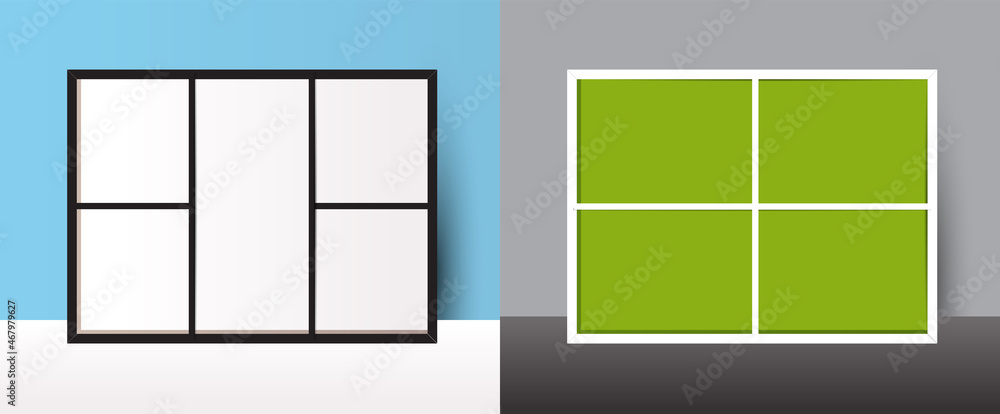 Horizontal Collage Set. Layout Template. Frames for Photo or ...