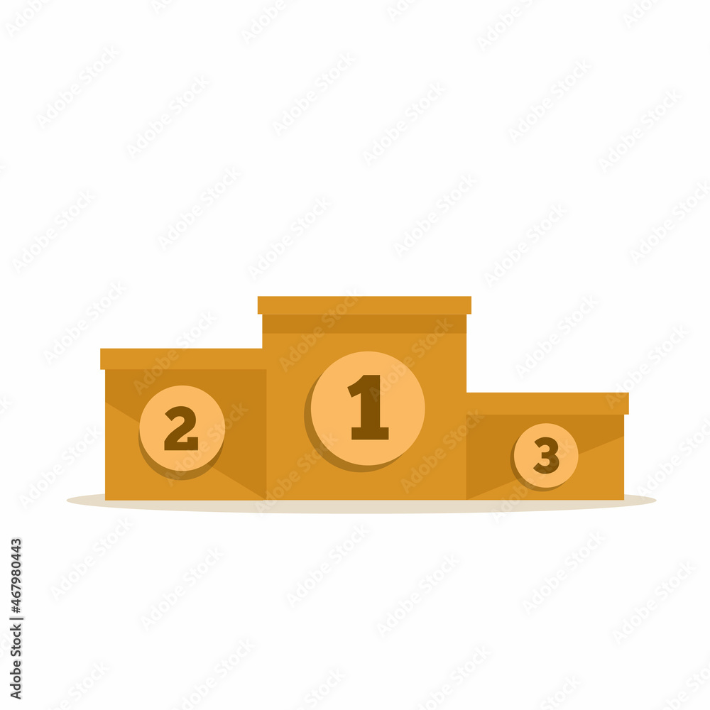 Podium for winners isolated on white background. Prize podium. First ...