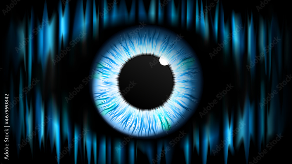 Blue eye on a blue abstract background. Background or wallpaper for the ...