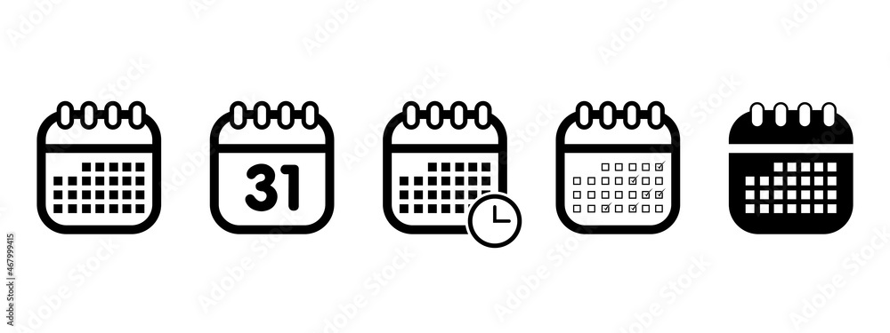 Calendar icon collection. Stock Vector | Adobe Stock