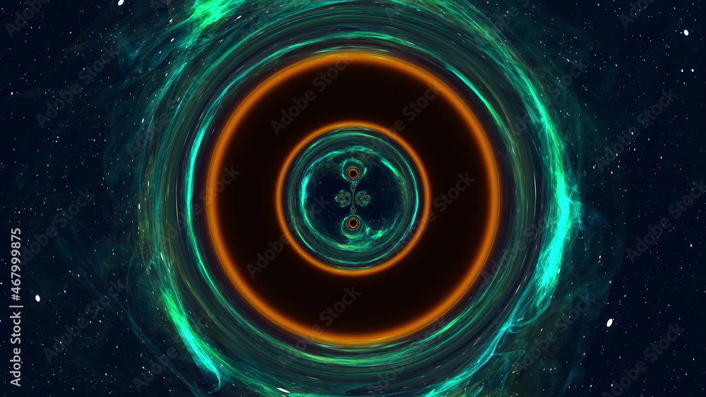 Oval 3D render figures with varying dimensions and whirlpool of spiral ...