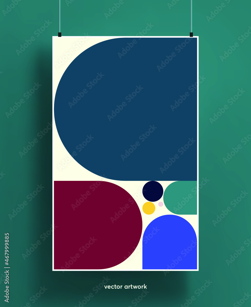 Vetor de Beautiful poster template with abstract geometric shapes ...